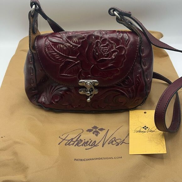 Patricia Nash | Bags | Patricia Nash Oxblood Rosetooled Lucia Flap ...
